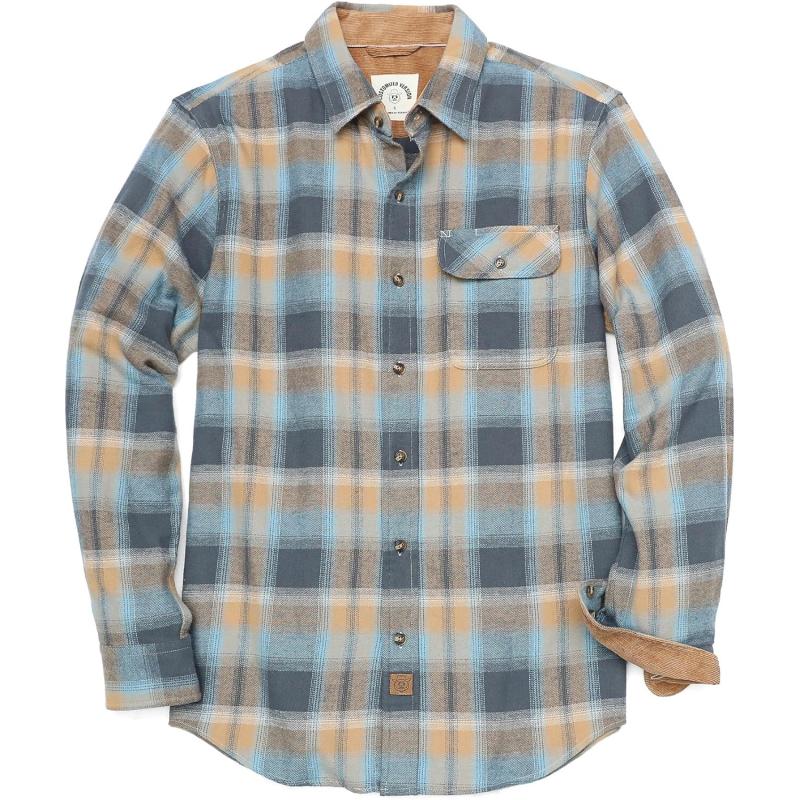 Dubinik® Mens Flannel Shirts Long Sleeve Flannel Shirt for Men Casual ...