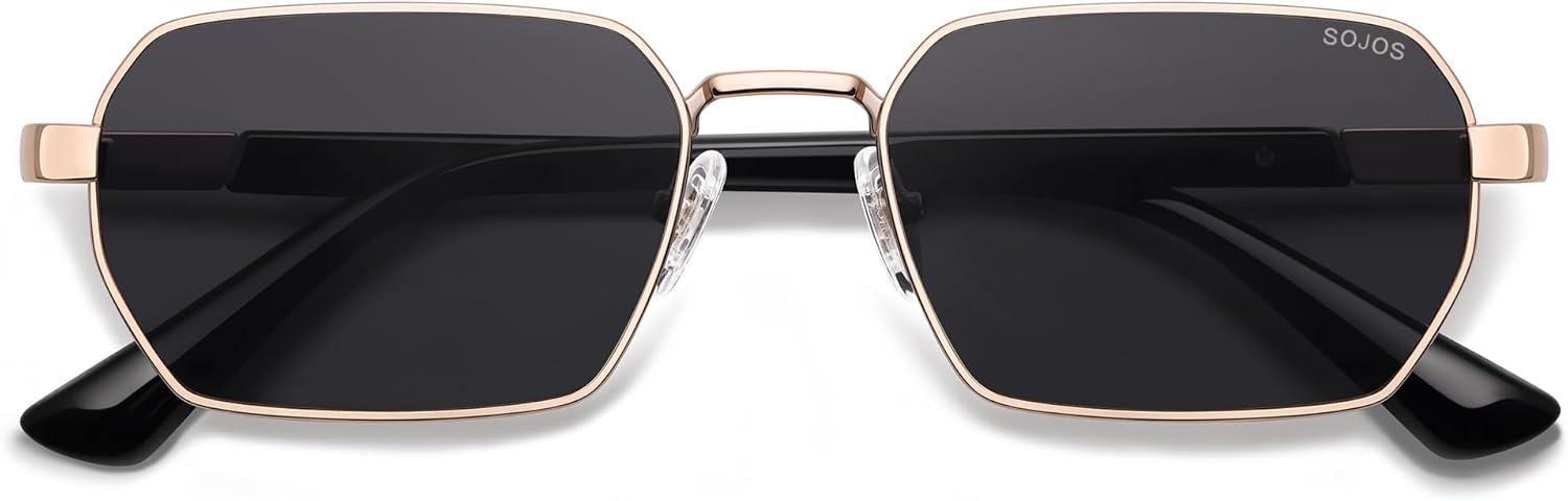 SOJOS Retro Rectangle Polarized 90s Sunglasses for Women Men,Trendy ...
